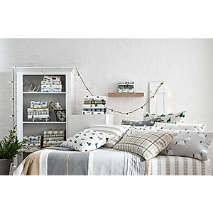 Eddie Bauer - Twin Sheets, Cotton Percale Bedding Set, Crisp & Cool Home Decor, Dorm Room Essentials (Downstream, Twin)