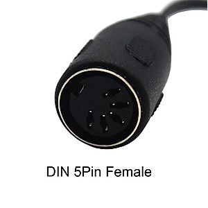 Qaoquda DIN 5 Pin to RCA Cable, 1.5Ft/50cm 5-Pin Din Female to 2 RCA Male Audio Adapter Cable for Electrophonic Bang & Olufsen, Naim, Quad, Stereo Systems