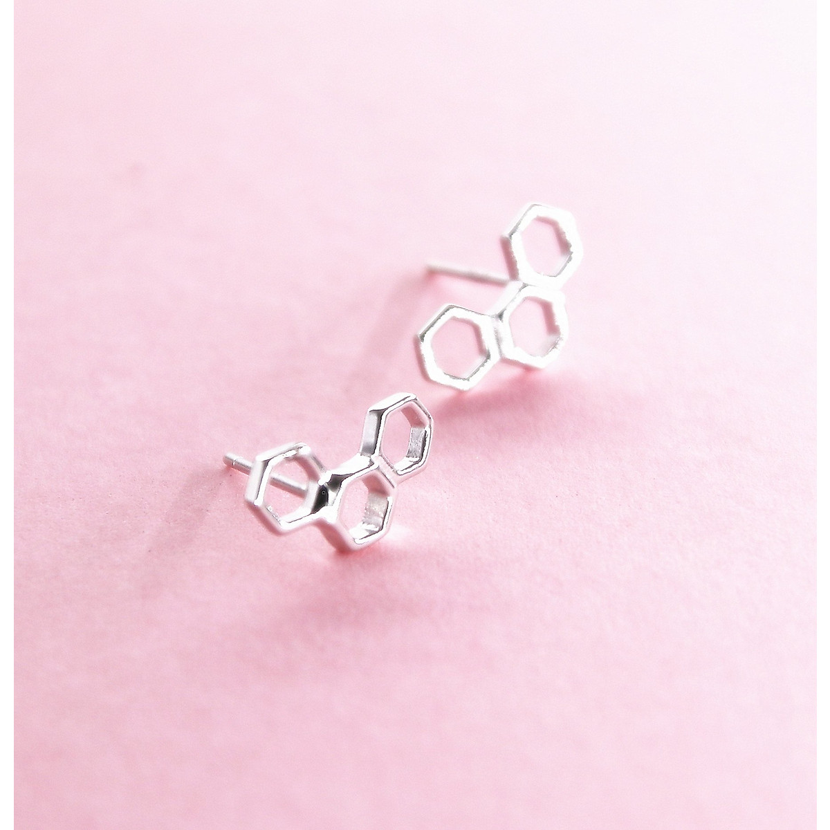 Helen de Lete Lovely Honeycomb Sterling Silver Stud Earrings