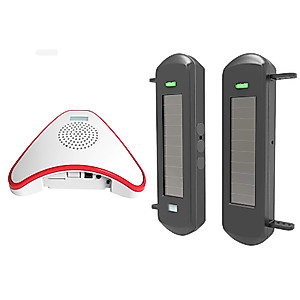 HTZSAFE Solar Wireless Driveway Alarm System- 1/2 Mile Long Transmission Range- 300 Feet Wide Sensor Range- No Wiring No Need Replace Battery- Outdoor Weatherproof DIY Security Perimeter Alert System