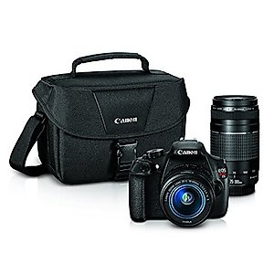 Canon EOS Rebel T5 Digital SLR Camera with EF-S 18-55mm is II + EF 75-300mm f/4-5.6 III Bundle