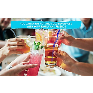 Nipogear 8*200mm wavy high borosilicate transparent colored high borosilicate glass straws for beverages, coffee, milk and tea straws. Seven-piece suit.