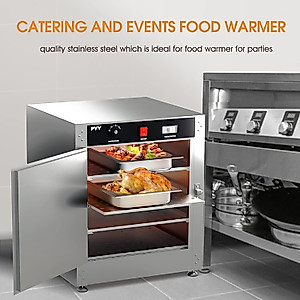 PYY Commercial Hot Box Food Warmer Cabinet - Portable 4-Tier Insulated Warming Cabinets Food Pan Carrier with Water Tray, Perfect for Food Pans, Ideal for Storing Pizza, Chicken, Restaurant