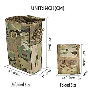 EXCELLENT ELITE SPANKER Molle Dump Pouch Drawstring Magazine Utility Pouch Folding Dump Pouch Waist Bag(Multicam)
