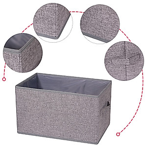 TENABORT 5 Pack Large Foldable Closet Storage Bins with Handle, Fabric Storage Organizer Cube Colth Containers Linen Box Shelf Baskets for Clothes Clothing Shelves Wardrobe Home Office