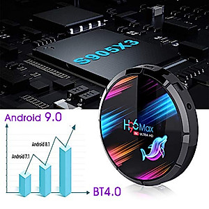 Amlogic S905X3 Android 9.0 TV Box 4GB RAM 32GB ROM H96 MAX X3 TV Box S905X3 64-bit Quad Core with Dual Wi-Fi 2.4G/5.0G BT 4.0/ 3D Ultra HD 8K/ H.265/ 1000M LAN/USB 3.0 Android TV Box