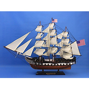 Hampton Nautical Wooden USS Constitution Tall Model Ship, 24" , Brown