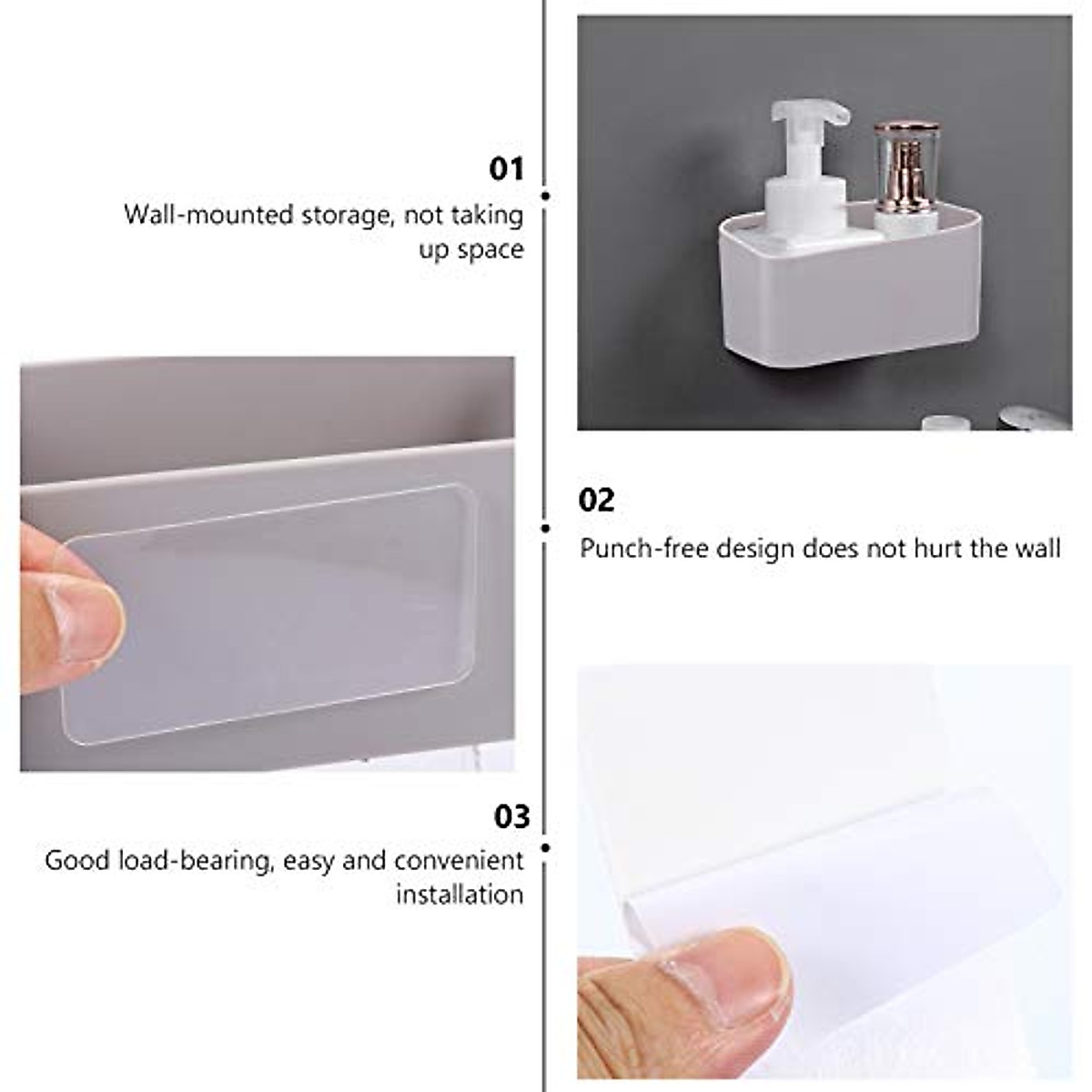 3Pcs Wall Mounted Remote Control Holder Floating Organizer Stick On Wall Shelf Non-Drilling Bathroom Storage Brackets Ledge Shelf