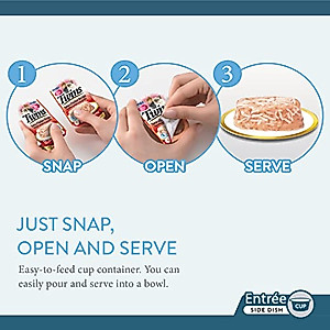 INABA Twins for Cats, Grain-Free Shredded Chicken & Broth Gelée Side Dish/Complement/Topper Cups, 1.23 Ounces per Serving, 19.68 Ounces Total (16 Servings), Tuna & Chicken with Salmon Recipe