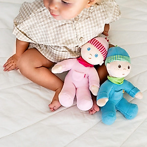HABA Snug-Up Soft Plush Luis First Baby Doll 8" - Perfect Newborn and Infant Toy, Small Machine-Washable Baby Essentials, Ideal Boy Doll