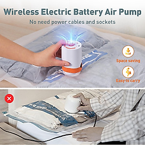 Vacuum Storage Bags for Travel, 12 Pack Small Travel Vacuum Bags with Portable Pump, Compression Bags for Travel, Vacuum Travel bags for Luggage, Vacuum Seal Bags for Clothing, Travel Essentials