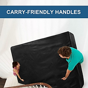 Mattress Bags for Moving and Storage, Heavy Duty Twin Mattress Bag with 4 Strong Handles, 100% Waterproof Mattress Cover/Protector for Moving Twin Size, Reusable Thick Tarp, Black