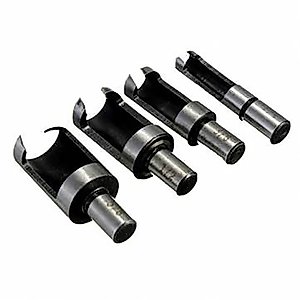 Actopus 4pcs Carbon Steel Wood Plug Cutter Set Drill Bit Cutting Tool