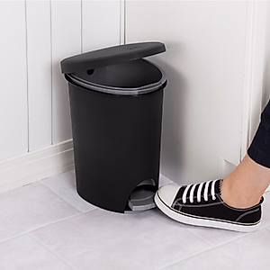 Sterilite 2.6 Gal./9.8 L Ultra StepOn Wastebaskets, 2.6 Gallon, Black