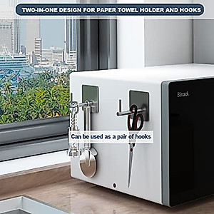 Adjustable Length Magnetic Paper Towel Holder,Magnetic Paper Towel Holder for Refrigerator, Design for Most of The US Paper Towels (Blcak)