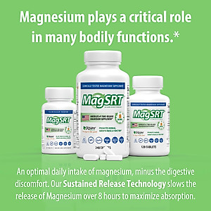 Jigsaw Health MagSRT | Magnesium Supplement with Vitamin B6, Folate & B12 | 240 Tablets | 60 Servings
