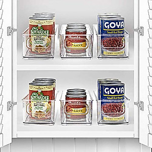 Sorbus Stackable Refrigerator Organizer Bins - Clear Storage Bins for Kitchen Pantry, Freezer & Fridge Organization - Food Organizing Plastic Containers with Handles for Countertops & Drawers (4 Pack)