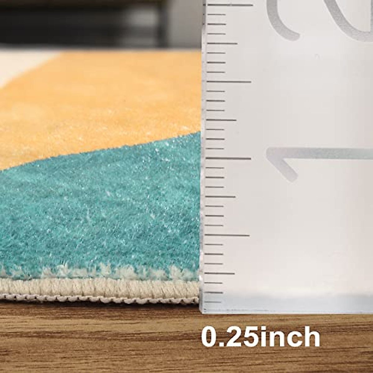 Sungea Abstract Round Rug for Bedroom 4ft, Faux Wool Soft Area Circle Rug, Farmhouse Washable Low Pile Throw Rugs, Carpet for Living Room Sofa Nursery Kids Room Decor