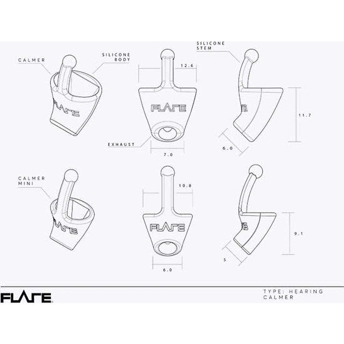 Flare Calmer – Ear Plugs Alternative – Reduce Annoying Noises Without Blocking Sound – Soft Reusable Silicone - Translucent