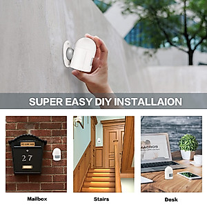 eMACROS Wireless Driveway Alarm, Motion Sensor Alarm 500 FT Range Extra Loud Chimes Weatherproof Home Security Alarm System Protect Indoor/Outdoor Property-1 Receiver and 2 Sensors