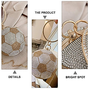 Evening Bag for Women Round Soccer Ball Football Shaped Purse Crossbody Dazzling Handle