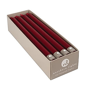 Northern Lights Candles - 12" 12pk Tapers - Crimson - 72795
