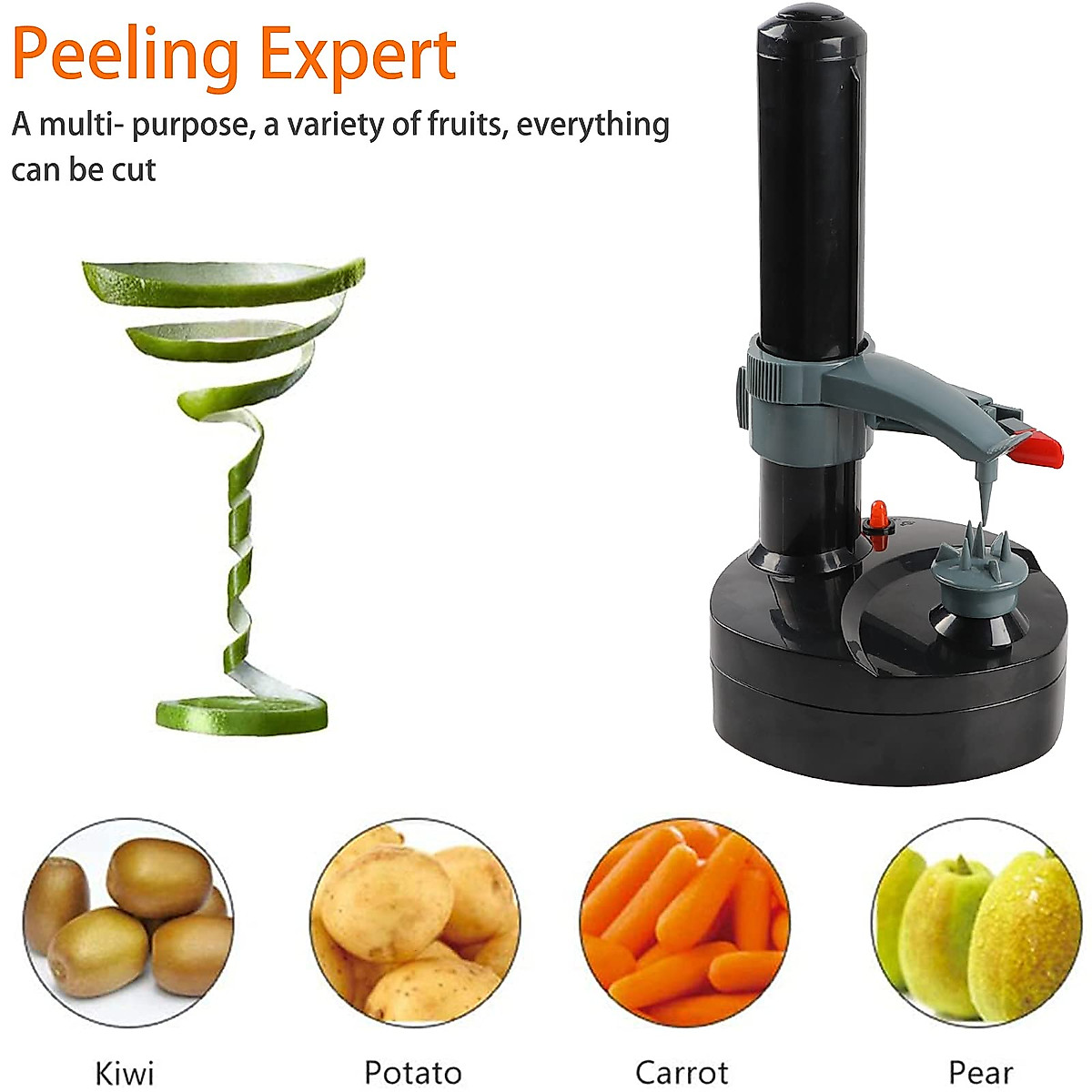 Electric Rotato Peeler with 13 Replacement Blades Kitchen Automatic Rotating Peeling Tool for Fruit & Vegetable