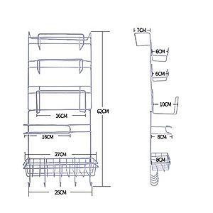 OKOKMALL US--Hot 6 Tier Kitchen Spice Rack Storage Shelf Over Fridge Cabinet Holder Organizer