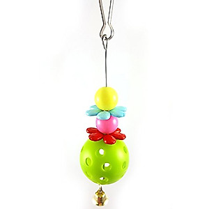 Gilroy Parrot Hanging Ornaments Ball Bell Flower Design Bite Toy Chew Swing Bird Tool, Random Color