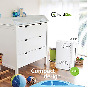 InvisiClean Sensa Air Purifier – H13 True HEPA Smart Air Quality Sensor for Bedrooms, Allergies and Pets, Large Rooms, Smoke, Dust, Allergens, Odors, Carbon, Ultra Quiet, No Ozone IC-5120