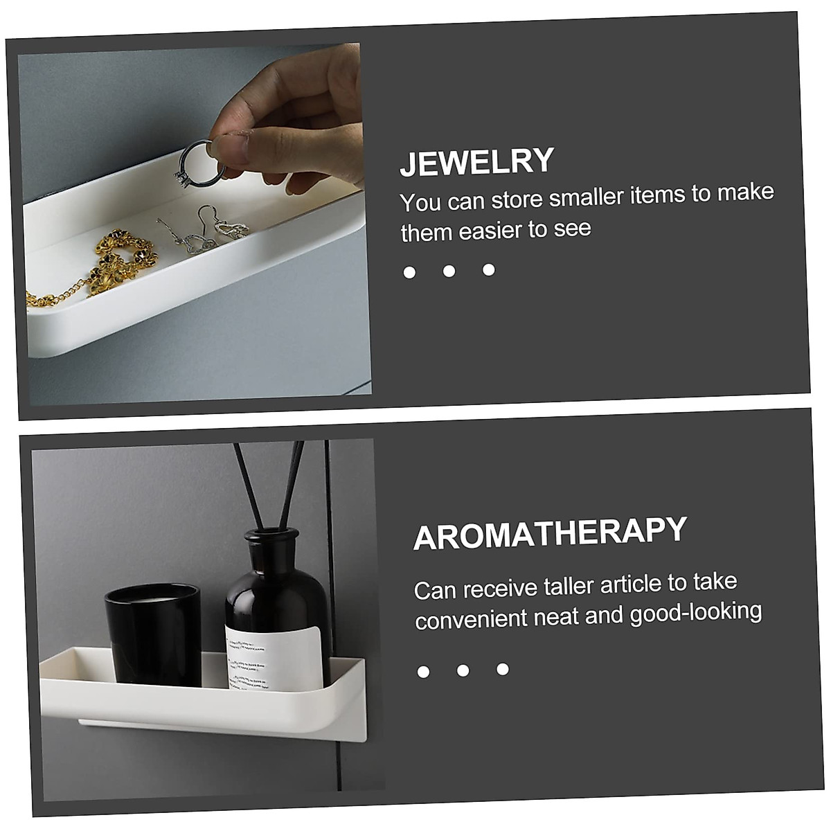 HOLIDYOYO 2sets Wall Storage Mounted Shelf Toilet Shelves Hitch Storage Rack Hanging Shelves Wall Mounted Shelves Bathroom Storage Floating Shelf Wall Storage Shelf White Pp