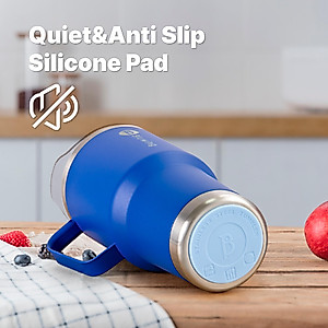 Bluwing Insulated Tumbler with Handle 30 oz Stainless Steel Travel Coffee Mug with Lid and Straw, Double Wall Tumbler Cups for Women and Men (Purple)