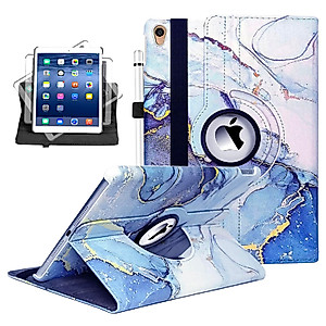 Newraturner Case for iPad 9.7 2018 2017 / iPad Air 2 Case - 360 Degree Rotating Stand Protective Cover with Auto Sleep Wake for iPad 9.7 inch 6th Gen, 5th Gen/iPad Air 2/ iPad Air (Navy)
