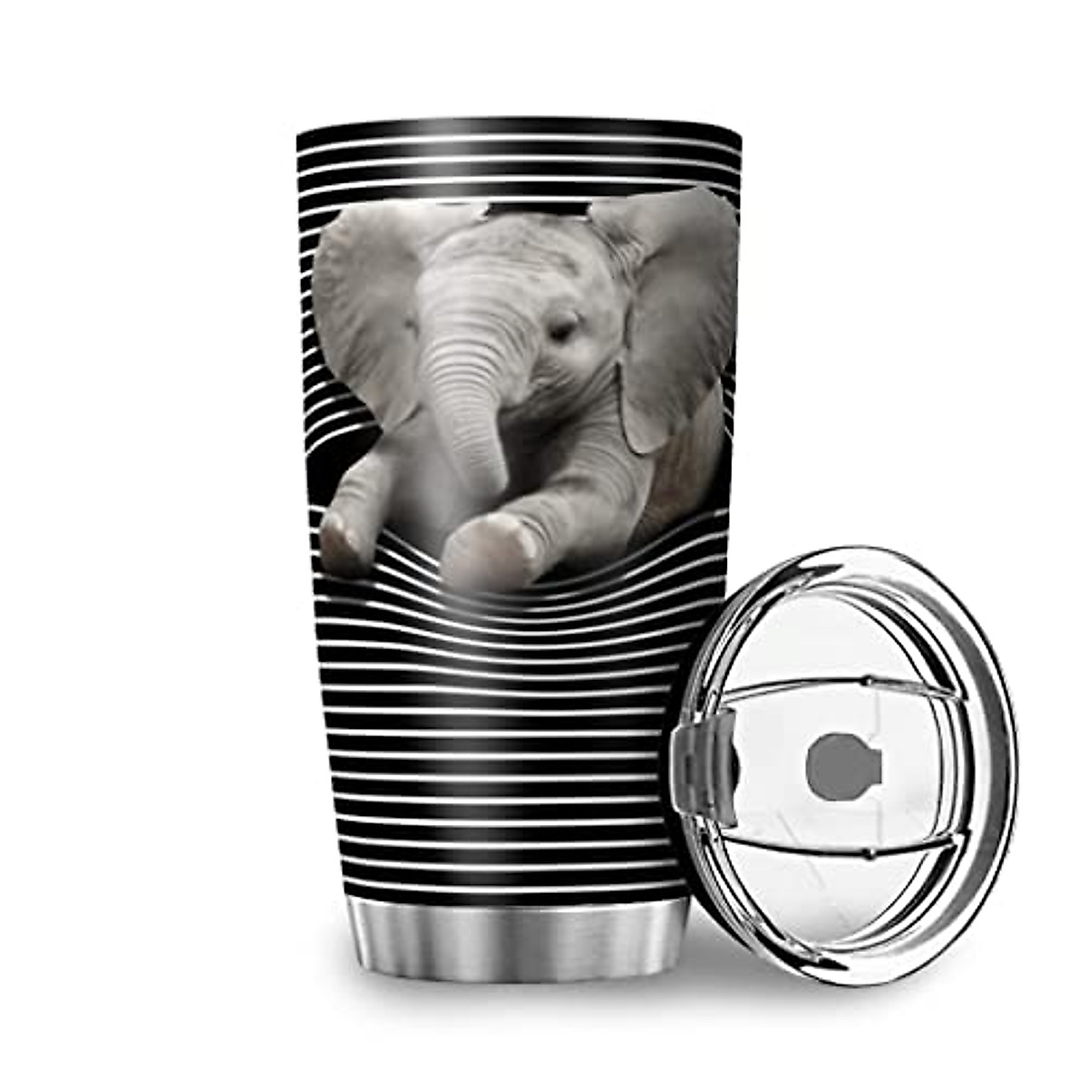 Bojianzzha Elephant Breaking Through Stainless Steel Tumbler Thermos Vacuum Insulated Cup Tea Travel Cup Travel Coffee Mug for Adult/Children 20 oz pattern11 20oz