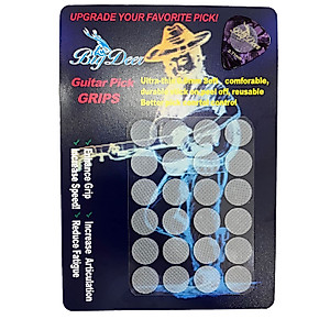 BigDeer 48pc Ultra-thin 0.6mm/0.024in Guitar Pick Grips and 2 guitar picks with grip. Help You Hold Guitar Picks,Stop Dropping Your Guitar Picks While Playing