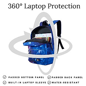 Fenrici Mermaid Backpack for Girls, Teens, Girls' Backpack for School, Kids' Bookbags with Padded Laptop Compartment, Mermaid Scale, Turquoise, Blue, 17 Inch