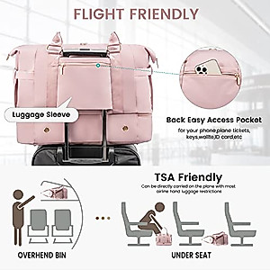 Gym Bag LOVEVOOK Travel Duffel Bag with USB Charging Port,Weekender Bags for Women with Shoe Compartment,Carry on Overnight Bag with Toiletry Bag,Hospital Bags for Labor and Deliver