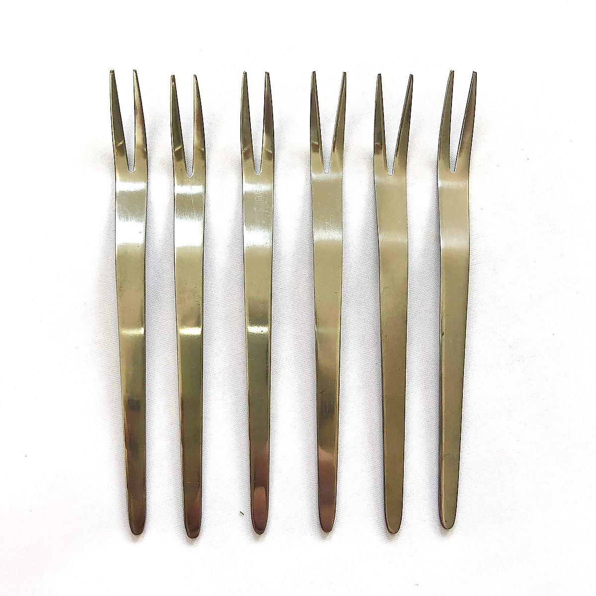 Jean-Patrique Stainless Steel Cocktail and Appetiser Forks 6 Peice Set | Tableware Cutlery Mini Cakes Olives Seafood Forks