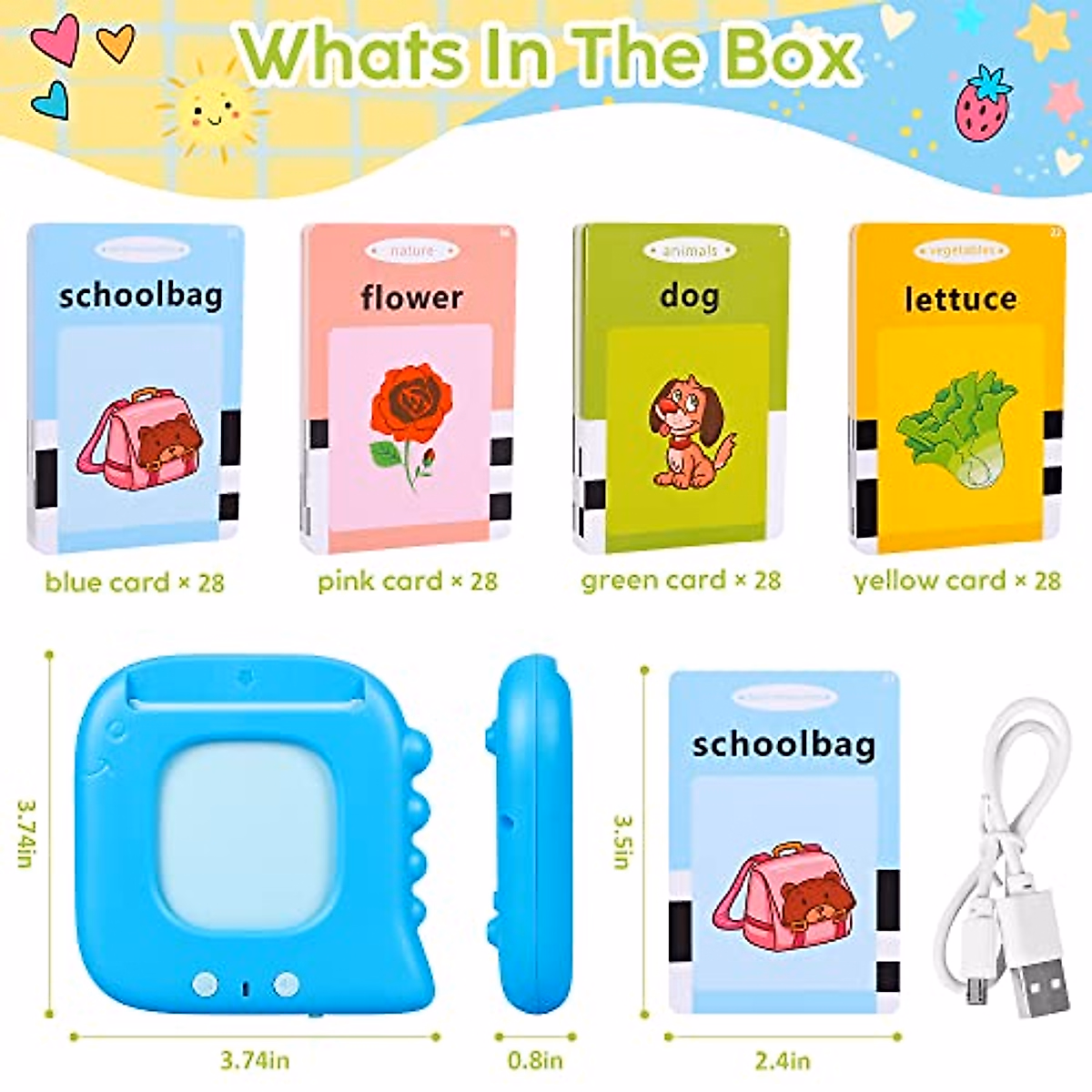 Talking Flash Cards,Kids Toddler Flash Cards with 224 Sight Words,Montessori Toys,Autism Sensory Toys,Speech Therapy Toys,Learning Educational Toys Gifts for Age 1 2 3 4 5 Years Old Boys and Girls