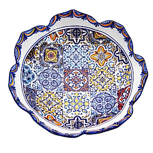 Alcoa Arte Portuguese Pottery Alcobaça Ceramic Decorative Salad Serving Bowl (Yellow), 8.5 in x 8.5 in x 3 in Inch (L x W x H), 175