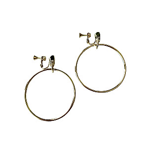 Vince Camuto Gold-Tone Clip On Dangle Hoop Earrings For Women