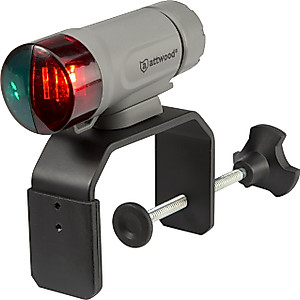 attwood 14190-7 Water-Resistant Portable Clamp-On LED Light Kit with Marine Gray Finish