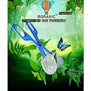 RORANIC Feeding Tongs,Bug Tweezers for Kids Adults, Reptile Feeding Tweezers Long Handle Feeder Tools for Fish Aquariums Reptiles Snakes Lizard Gecko Spider and Bird (Blue)