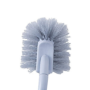 Toilet Bowl Brush and Holder, Covered Bathroom Toilet Brush, Bathroom Deep Cleaning Toilet Cleaner Scrubber Under Rim with Curved Bristle, Space Saving, Deep Cleaning Brush for Toilet (Blue)