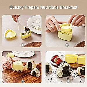 Spam Musubi Mold Rice Ball Maker Onigiri Kit - 7 Pcs Onigiri Mold Set with Luncheon Meat Cheese Egg Butter Cutter Slicer and Rice Paddle - Easy To Use Premium Quality Rice Mold Maker
