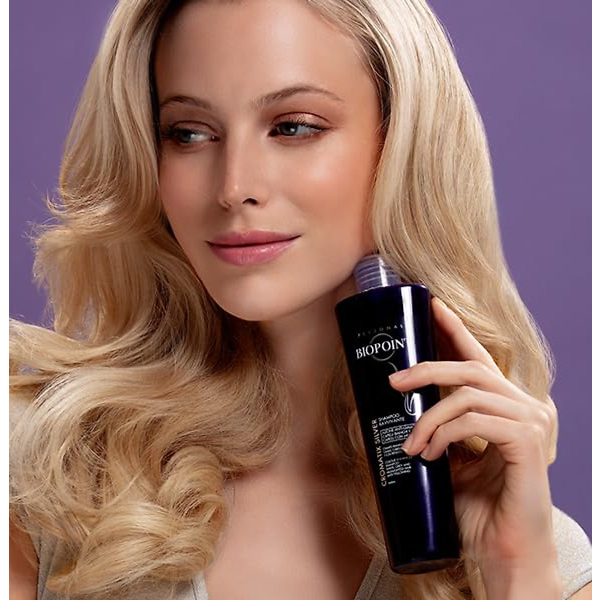 BIOPOINT Cromatix Reviving Silver Shampoo, Purple Shampoo for Blonde Hair, Blue No Yellow Toner for Bleached and Grey Hair - Shampoo Antigiallo per Capelli Biondi