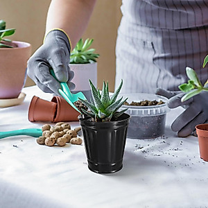 Mini Trash Can With Lid, Countertop Metal Waste Basket Recycling Bin, Waste Bin for Office Car Bedroom, Multi-Purpose Flower Pots, Pen Holders, Black