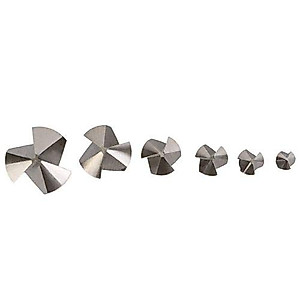 Dtacke 6PC 90 Degree 3 Flute Chamfering End Mill Cutter Drill Bit HSS Chamfer Countersink Bits Set