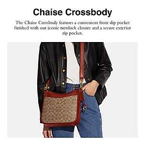 COACH Coated Canvas Signature Chaise Crossbody, Tan/Rust