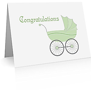 New Baby Congratulations Greeting Cards (12 Foldover Cards and Envelopes) New Baby Cards